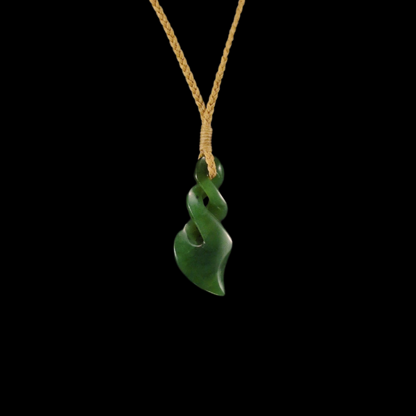 Pikorua Kahurangi - Greenstone Twist Pendant - Sands Carving Studio