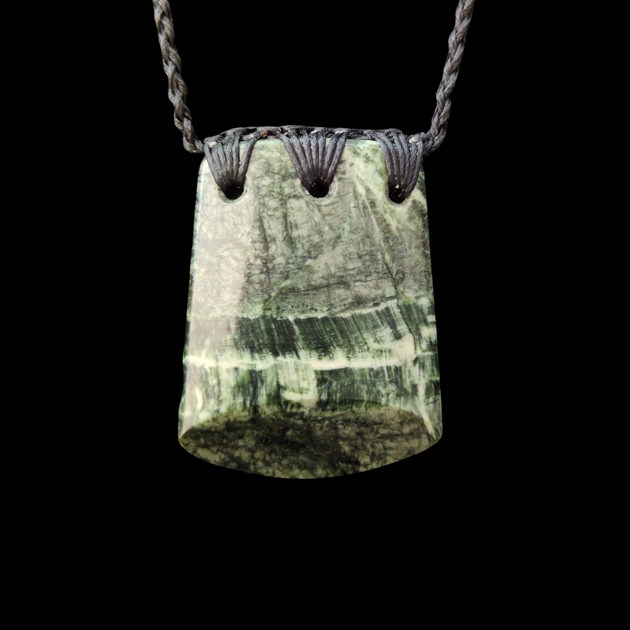 Hei Toki Banded Tangiwai- Greenstone Adze Pendant - Sands Carving Studio