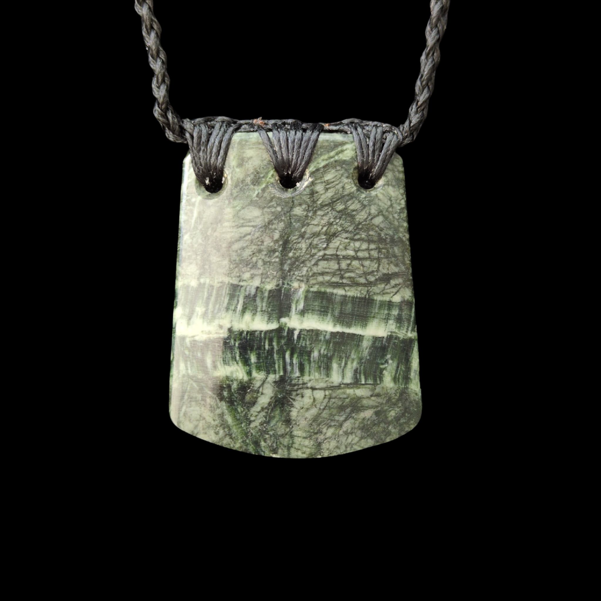 Hei Toki Banded Tangiwai- Greenstone Adze Pendant - Sands Carving Studio