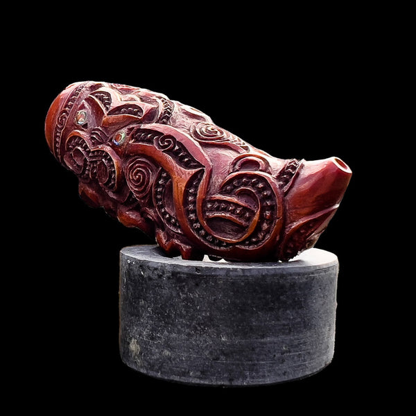 Sands Carving Studio - Nguru - Antiqued Deer Bone Nose Flute